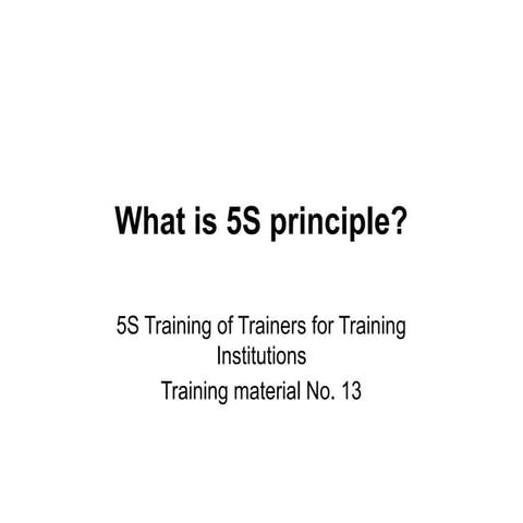 Presentation on 5S workplace management | PPTX