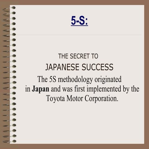 5S - House keeping (Seiri, Seiton, Seiso, Seiketsu, Shitsuke) | PPT