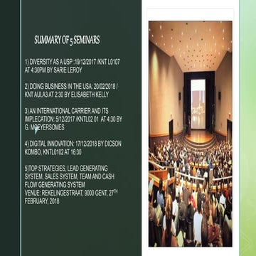 SUMMARY OF 5 SEMINARS | PPTX