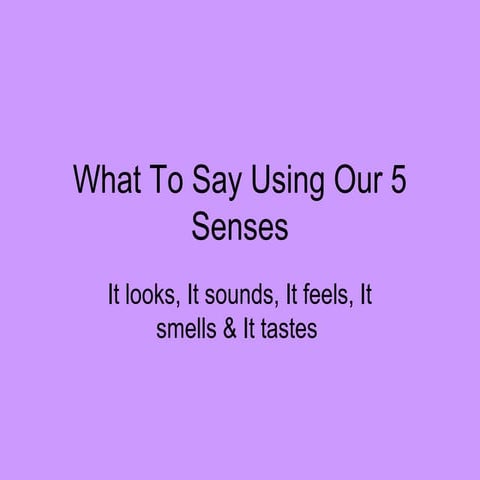 5 senses Flashcards Sentences | PPT