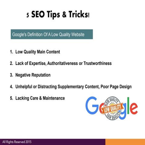 5 seo tips & tricks | PPTX