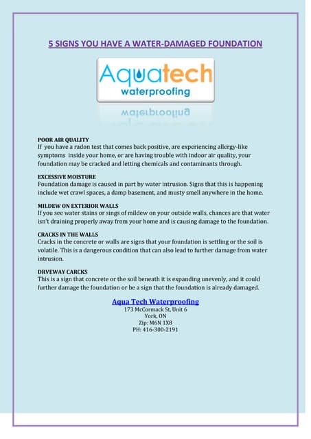 Basement Foundation Problem Signs | PPT