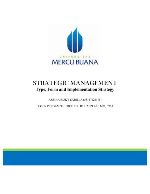 Tipe-tipe strategi, bentuk strategi, perencanaan strategi, Formulasi ...