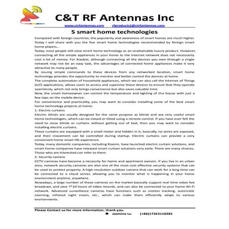 5 Smart Home Technologies | PDF