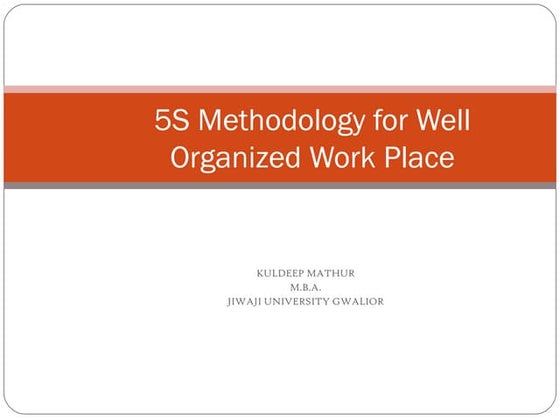 Implementation of 5S in laboratory | PPTX
