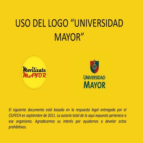 [5] sobre el uso del logo de la universidad mayor | PPTX