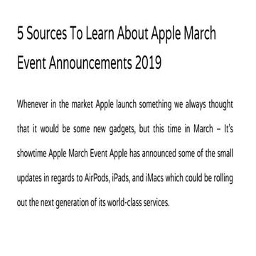 5 sources to learn about apple march event announcements 2019 | PPT