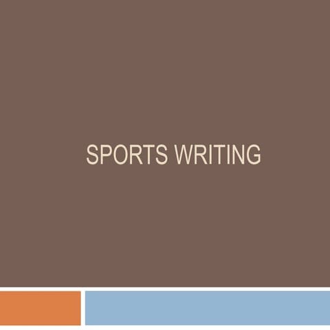 SPORTS WRITING Lesson and Activities for Campus Journalism | PPTX
