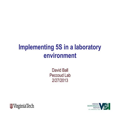 Implementation of 5S in laboratory | PPTX