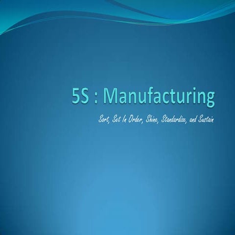 5 S Project In Manufacturing | PPT