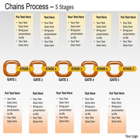 5 stages chain process powerpoint templates | PPTX