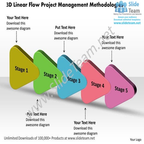 Linear flow vertical steps diagram 6 stages process charts examples ...