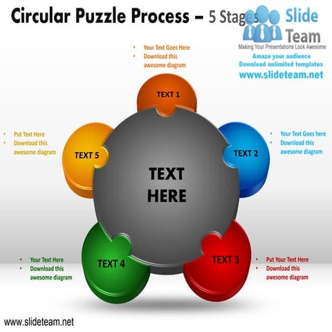 5 stages cycle circular round jigsaw maze piece puzzle process ...