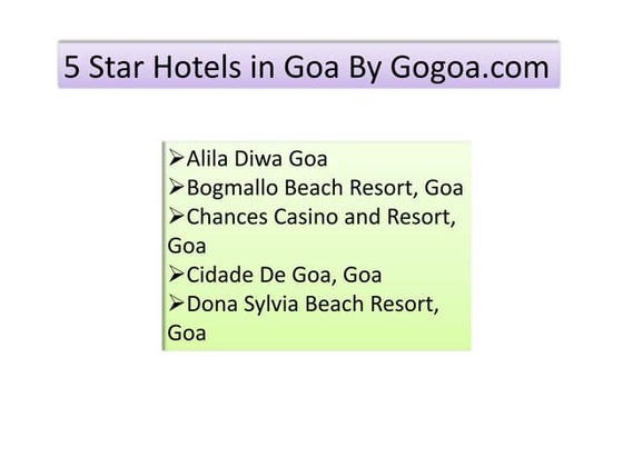 Chalston Beach Resort, Goa | PPTX