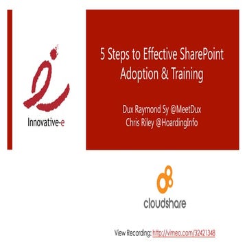 5 Steps to Effective SharePoint Training and Adoption | PDF | Human Resources | Business