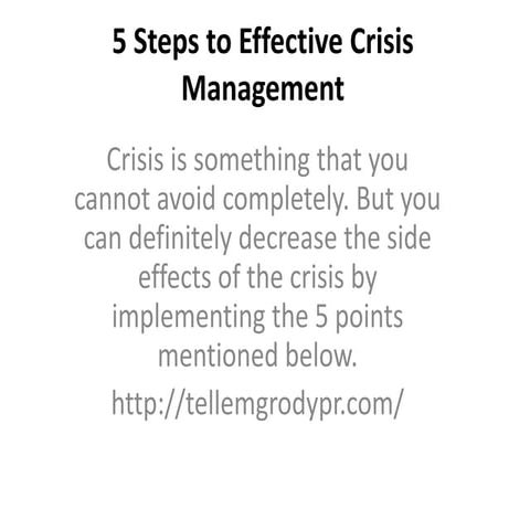 5 steps to effective crisis management | PPTX