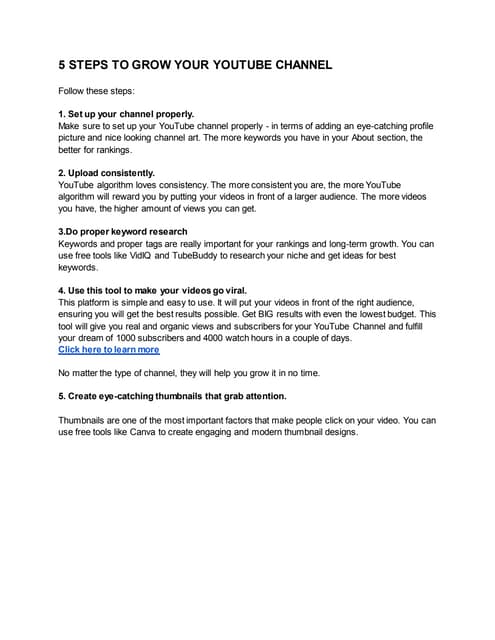 YOUTUBE SEO MASTERCLASS | PDF