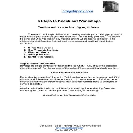 5 Steps to Knock-out Workshops | PDF