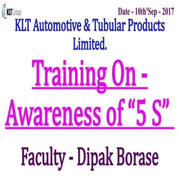 5S Training Best practices , plant safety | PPTX