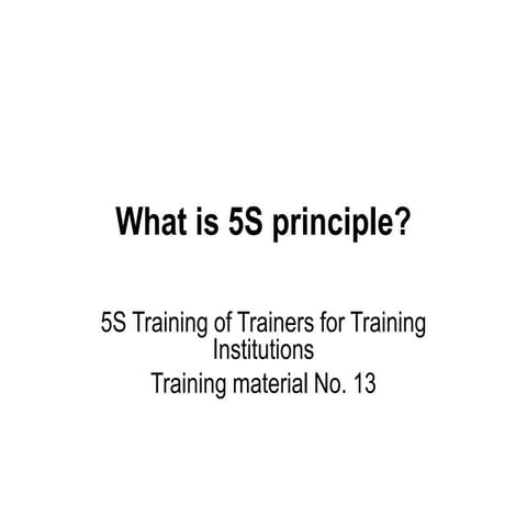 5S training presentation for the Safety management System | PDF