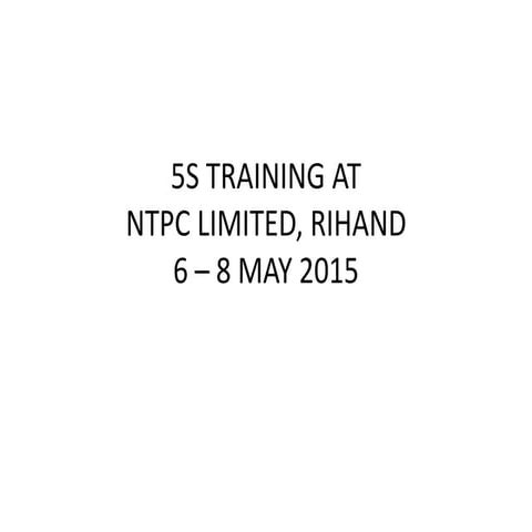 5 s training at ntpc limited, rihand vkb | PPTX