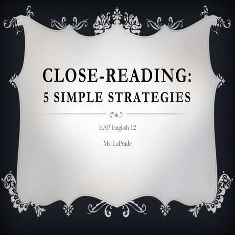 5 strategies of close reading | PPTX