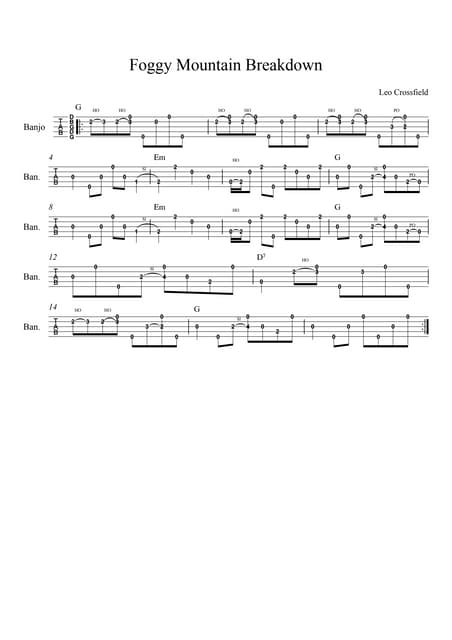 Melodic 5 String Banjo Roll patterns | PDF | Classical Music | Music
