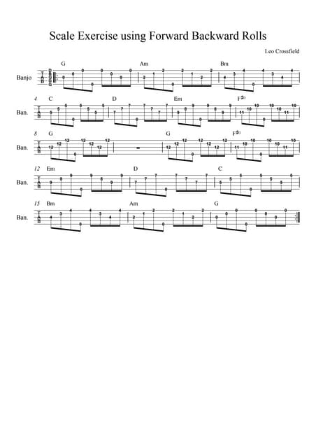 Melodic 5 String Banjo Roll patterns | PDF | Classical Music | Music