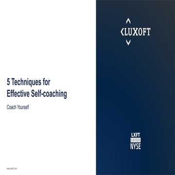 5 Techniques for Effective Self-Coaching | PPTX