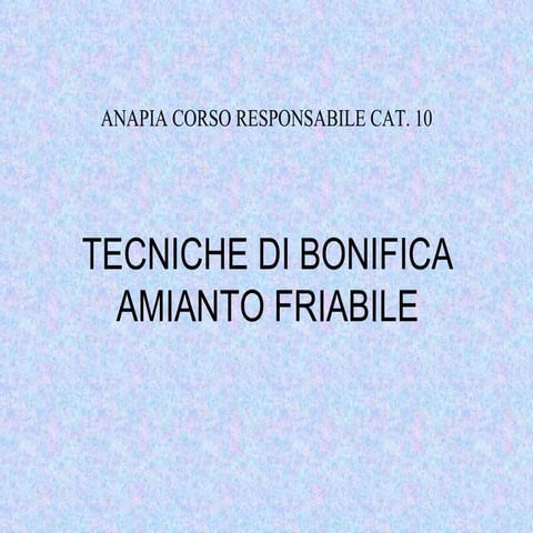 5 Tecniche Amianto Friabile | PPT