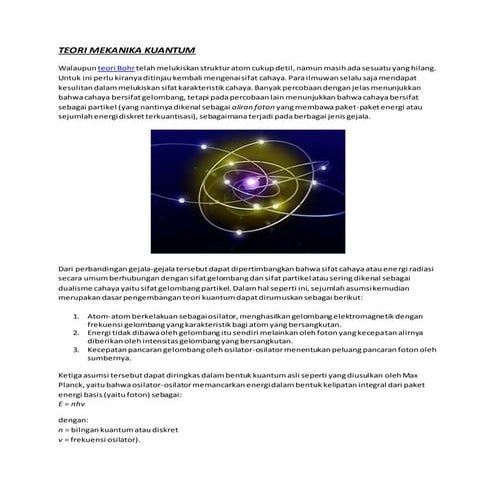 5 teori mekanika kuantum | DOCX