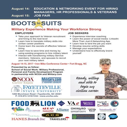 5th Annual Boots to Suits Conference and Job Fair Brochure | PDF