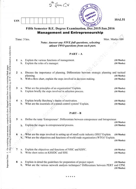 5th Semester Civil Engineering (2013-December) Question Papers | PDF