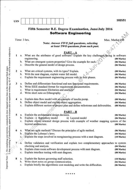 Java Information Technology Question Paper For Ty Bca 