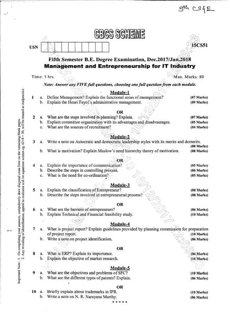5th Semester Vtu Computer Science And Information Science Engineering Cbcs And 2010 Scheme