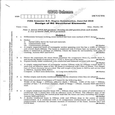 5th semester CV CBCS till JULY 2018 | PDF