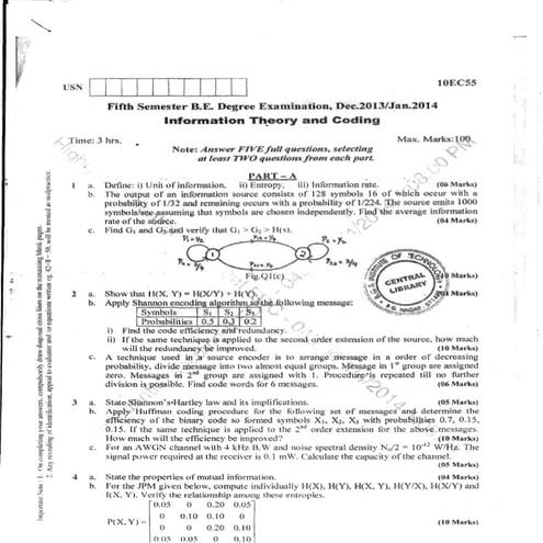5th ec & te question papers december 2013 | PDF