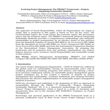 Evolving Project Management: The PRiSM™ Framework – Projects ...