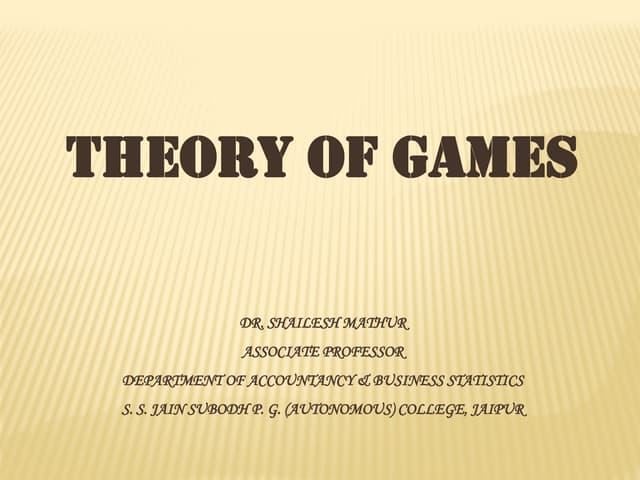 Game theory ppt | PPTX