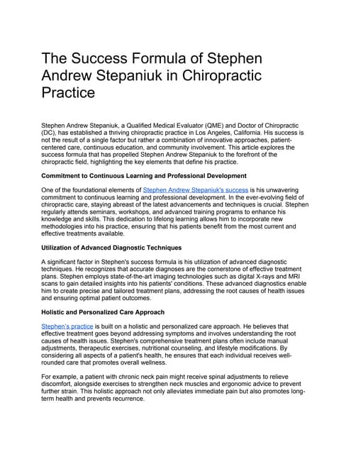 Dr. Stephen Dent MD: The Footballer Who Became a Doctor | PDF