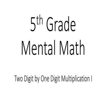 5th Grade Mental Math III | PPT