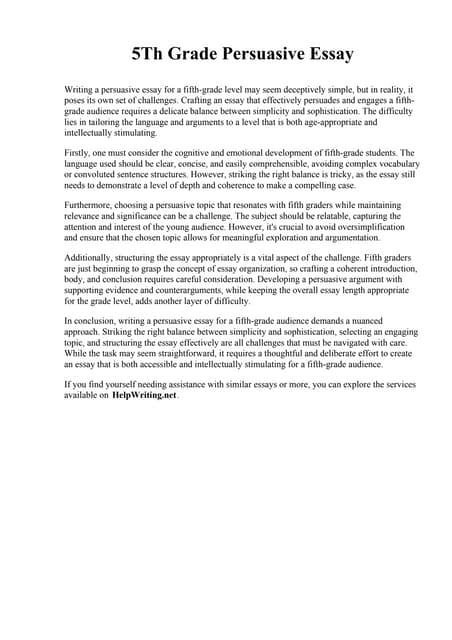 Persuasive Essay 5Th Grade.pdf