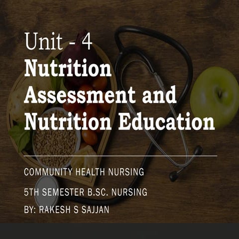 Nutrition Assessment and Nutrition Education – Unit 4 | B.Sc Nursing ...