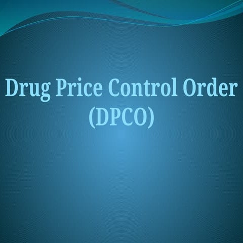 Drug Price Control Order -2013 | PPTX