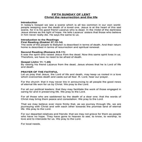 5th Sunday Oflent Done | DOC