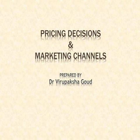 Pricing and Distributions -Marketing Management | PPTX
