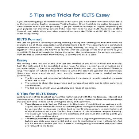 5 tips and tricks for ielts essay | PDF