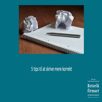 5 tips til at skrive korrekt | PPTX