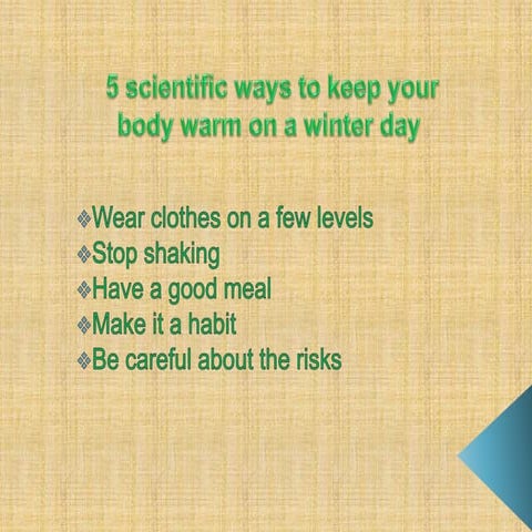 5 tips to warm from cold in winter | PPT