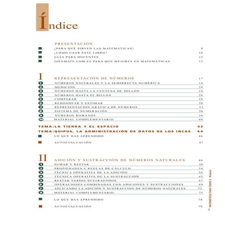 Matemáticas para Todos 5to Prim Indice | PDF | Science